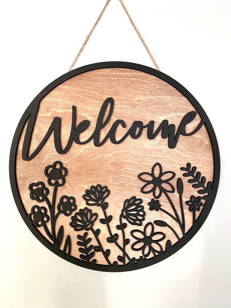 Welcome Rustic Wooden Round Sign Handcrafted for You Home - Etsy