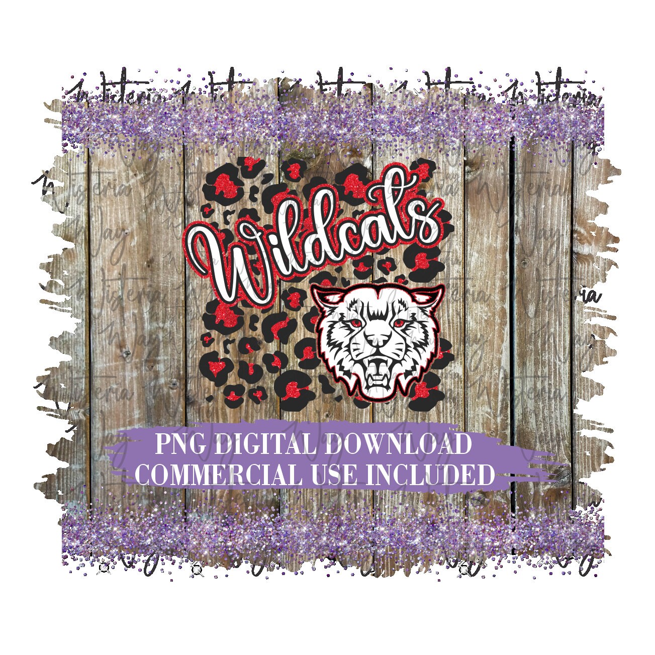 Wildcats Red School Sports PNG DTG DTF Sublimation - Etsy
