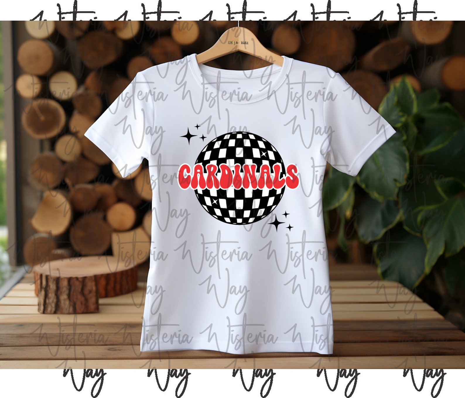 Disco Cardinals PNG, DTG, DTF, Sublimation, Sports, Checkered ...