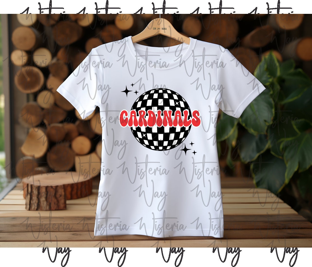 Disco Cardinals PNG, DTG, DTF, Sublimation, Sports, Checkered ...