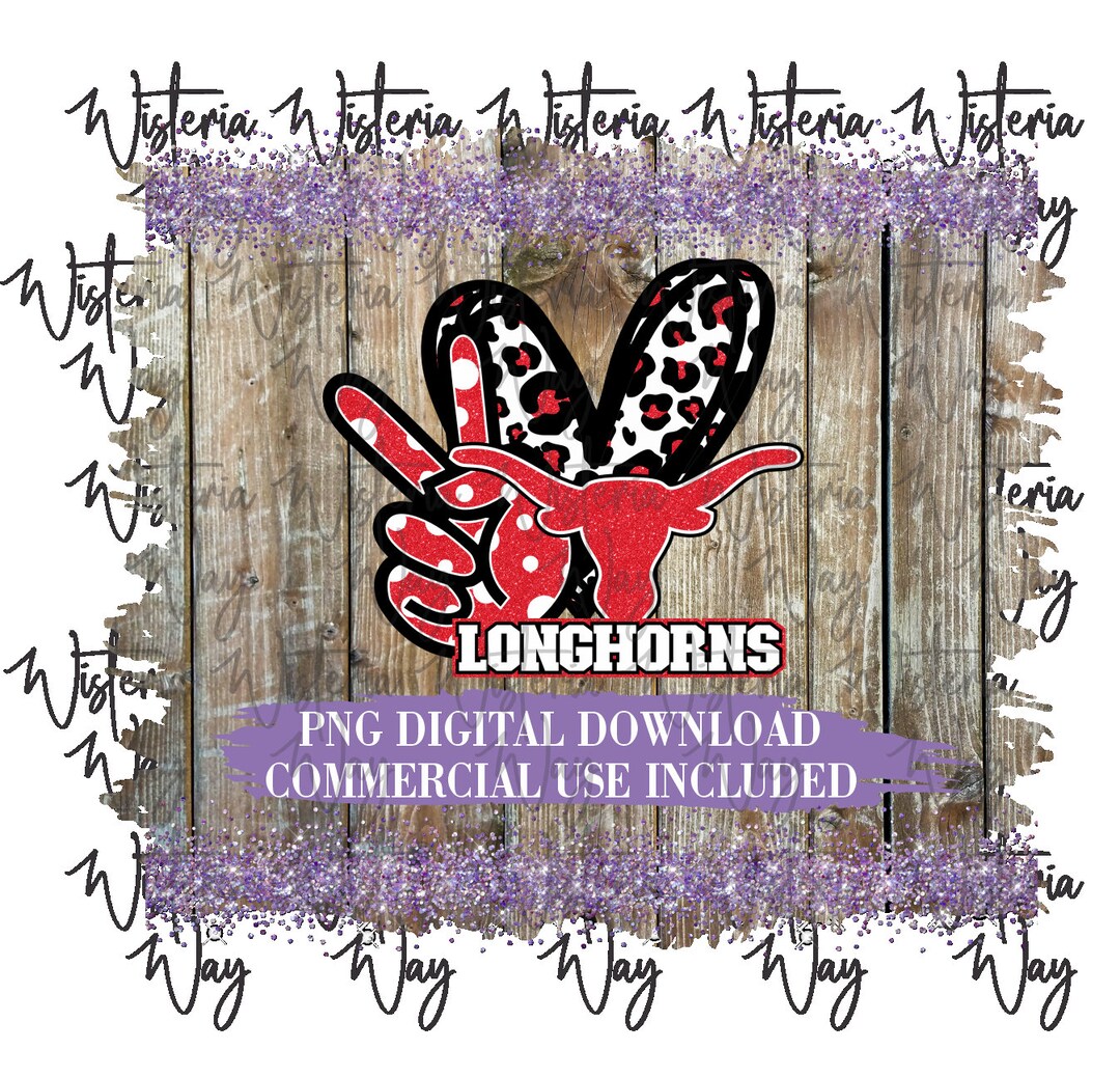 Peace Love Longhorns Png, Dtg, Dtf, Sublimation, Sports, Football ...