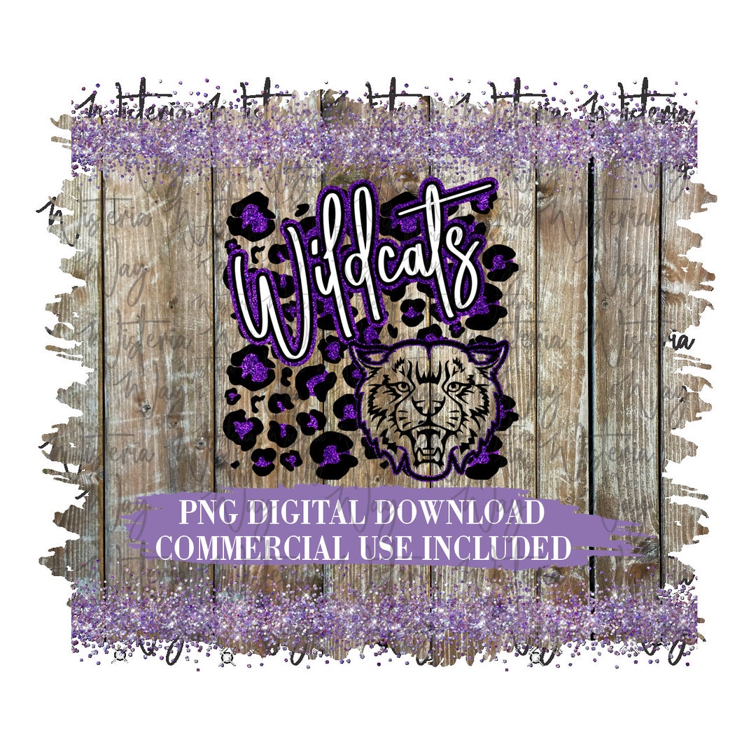 Wildcats Purple Cheetah Print School Sports PNG DTF DTG Sublimation - Etsy