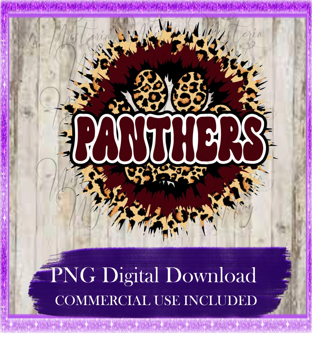 Panthers PNG, Burgundy, Tie Dye, Cheetah Print, Sublimation, Dtg ...