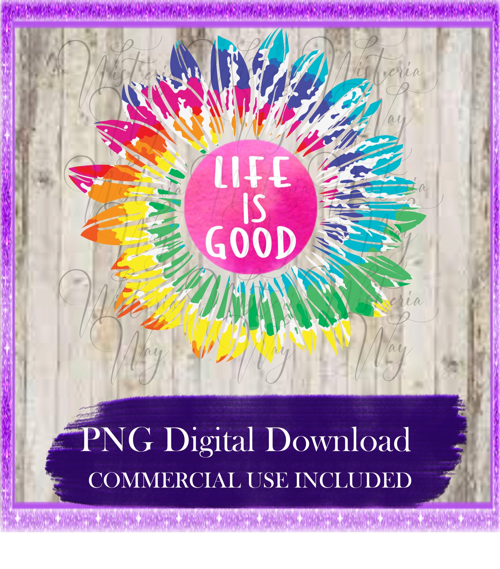 Life is Good PNG, Tie Dye Sunflower, Sublimation, Dtg Printing - Etsy