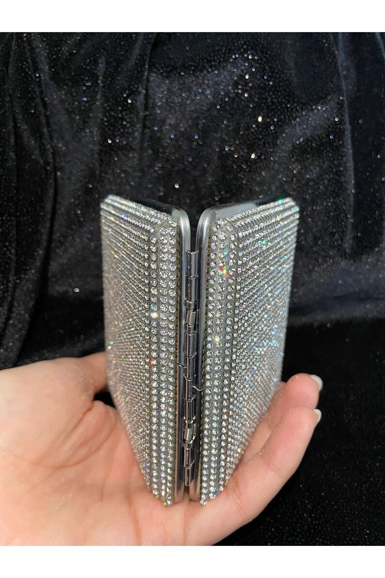 Vintage Cigarette Case, Handmade Diamond-encrusted Women Cigarette Case ...