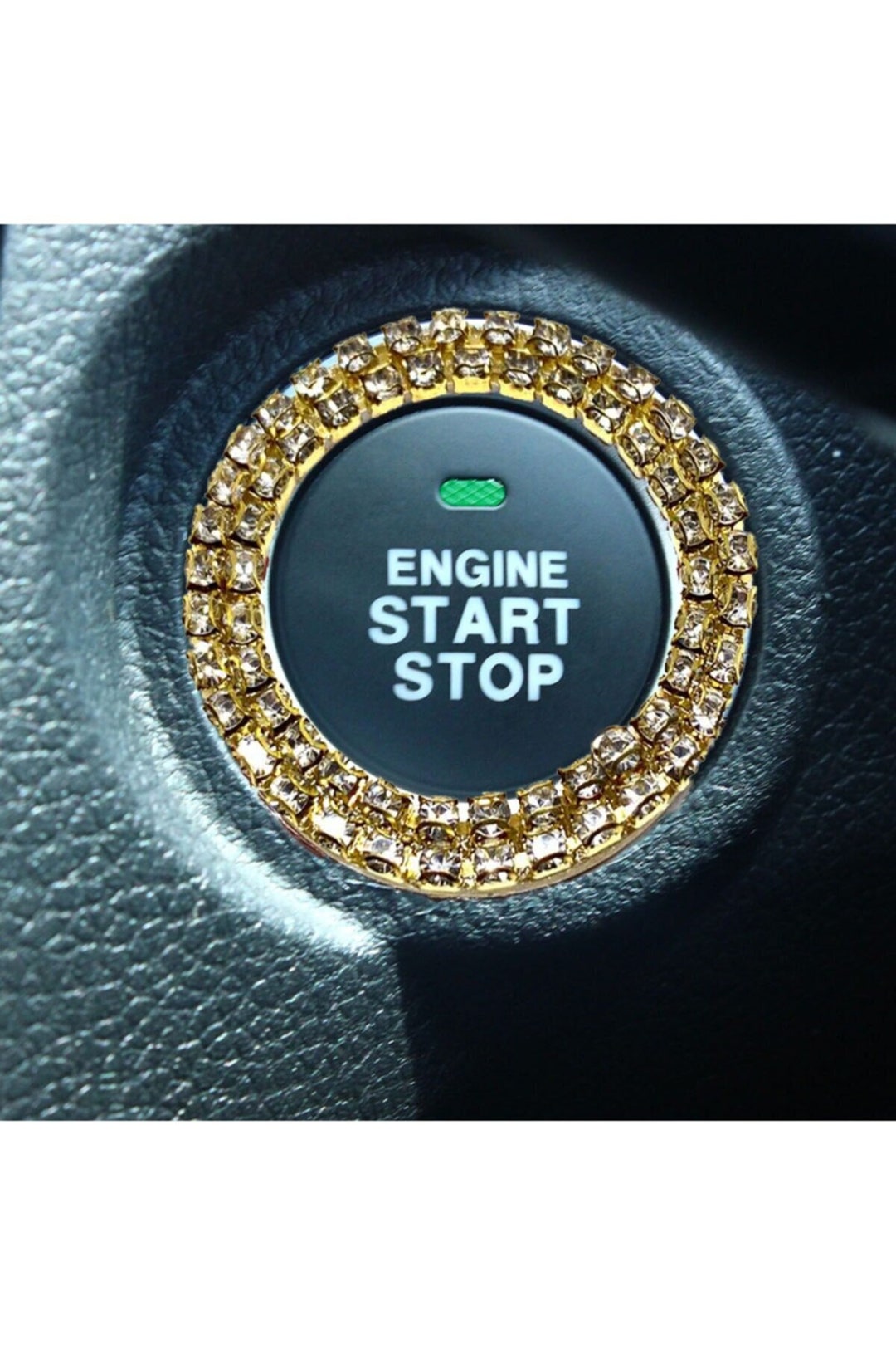 Car Bling Ring Emblem, Car Start Buttom Cover ,bling Car Decor, Crystal ...