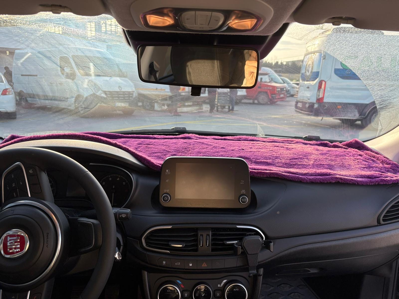 Pink Soft Furry Plush Car Dashboard Dash Protector Dash Mat Sun Cover ...