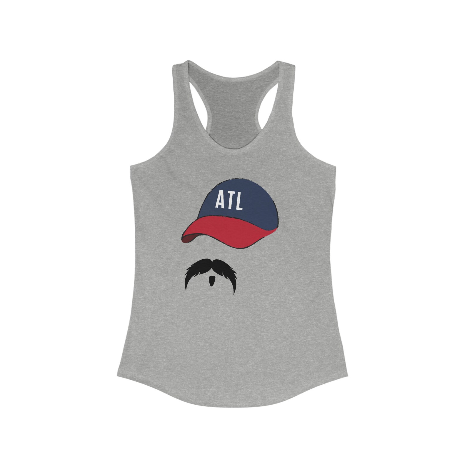 Spencer Strider ATL Mustache Atlanta Braves #99 Women's Ideal Racerback ...