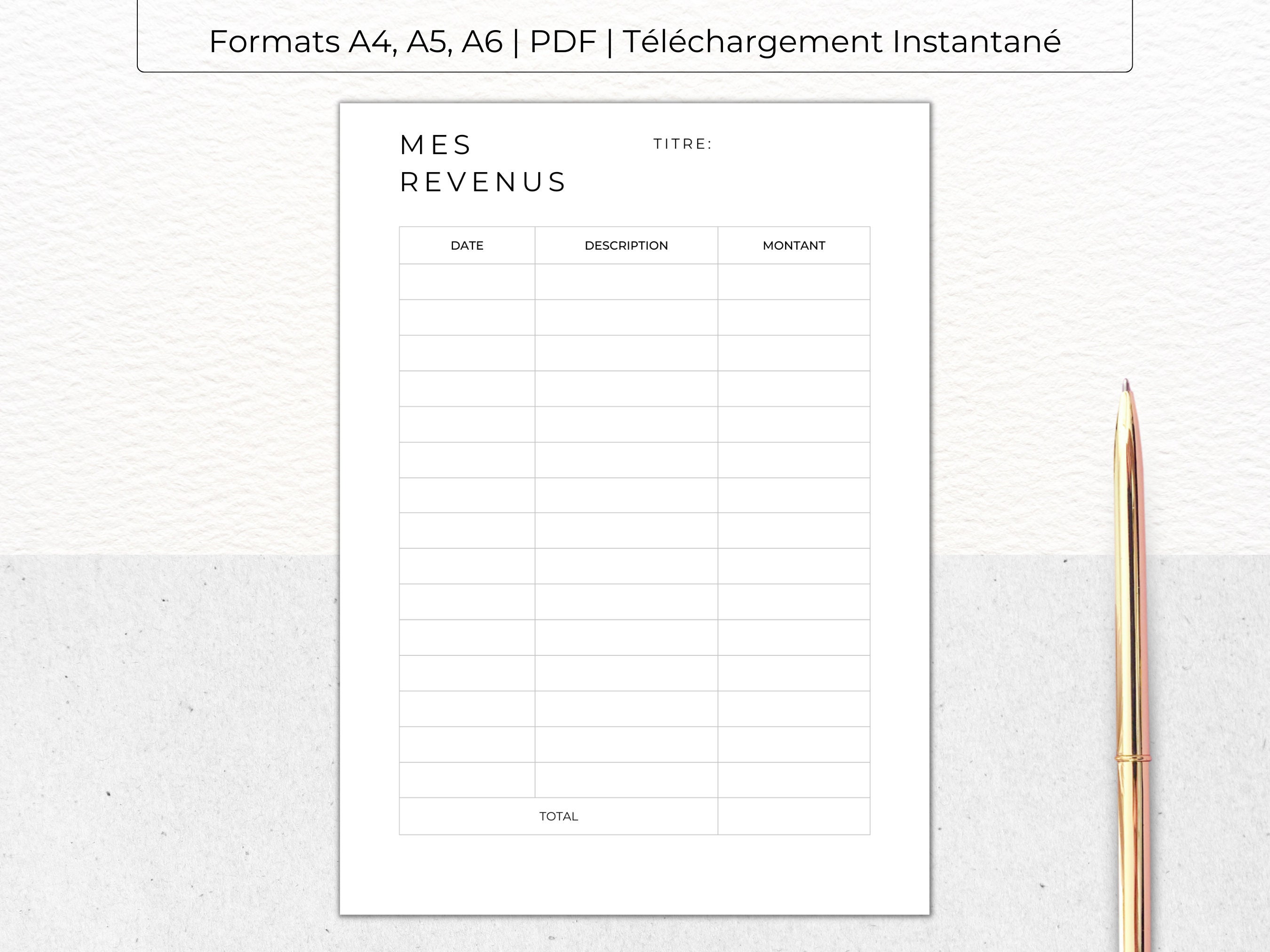 French Income Tracker Sheet French Income Tracker, to Print, French ...