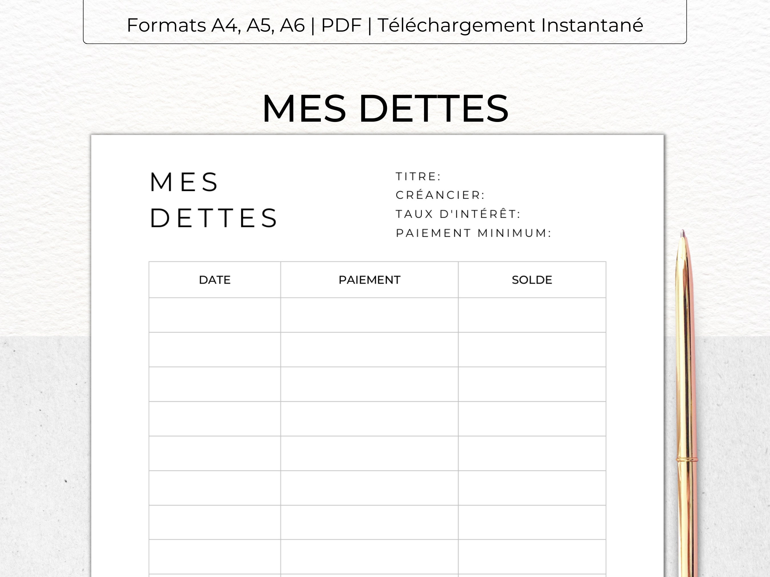 French Debt Tracker Sheet French Debt Tracker, to Print, French Zero ...