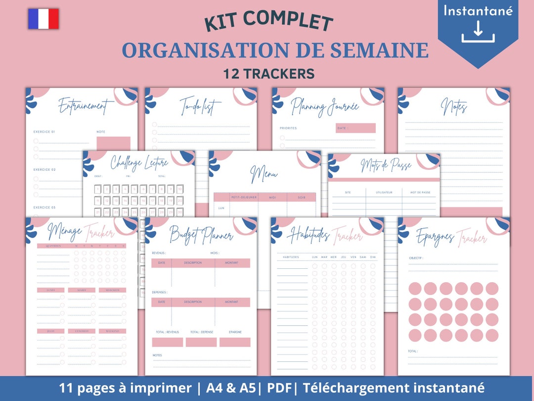 ORGANIZATION & TRACKER KIT Habit Tracker, Savings Tracker, Household ...