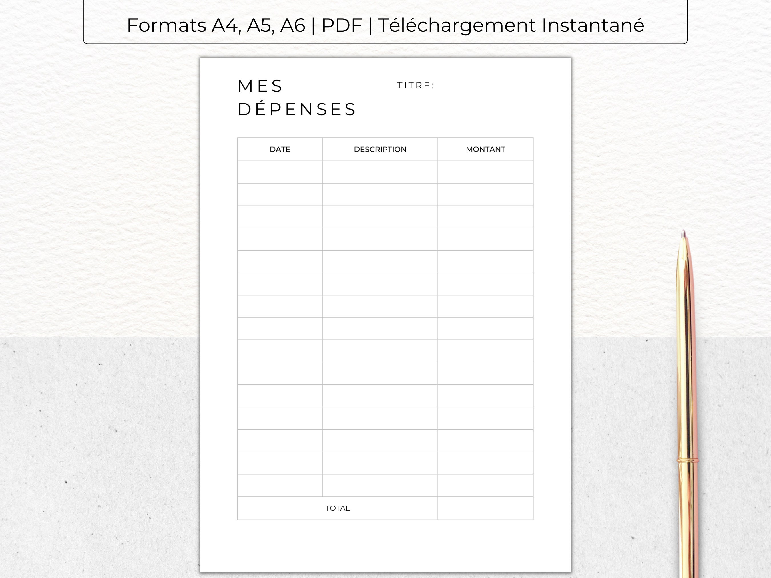 French EXPENSE TRACKER Sheet French Expense Tracker, to Print, French ...