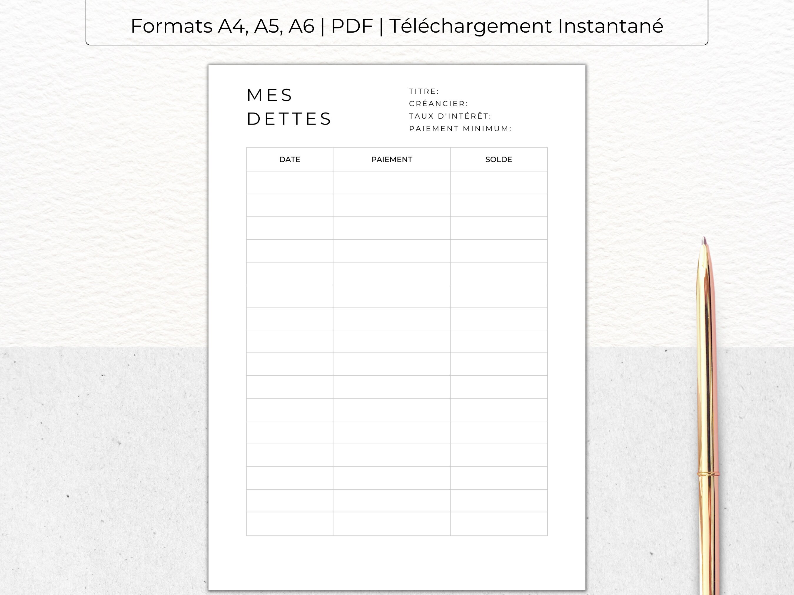 French Debt Tracker Sheet French Debt Tracker, to Print, French Zero ...