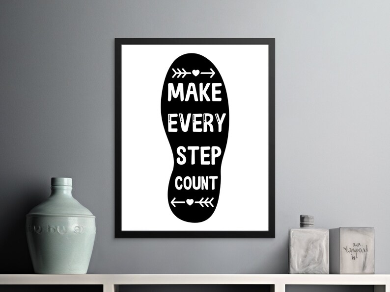 Inspirational Office Wall Art, Make Every Step Count Motivational ...