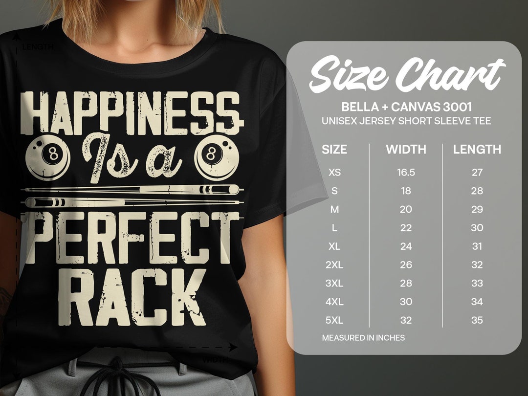 Happiness is A Perfect Rack Billiards Game Lovers T-shirt Gift Idea for ...