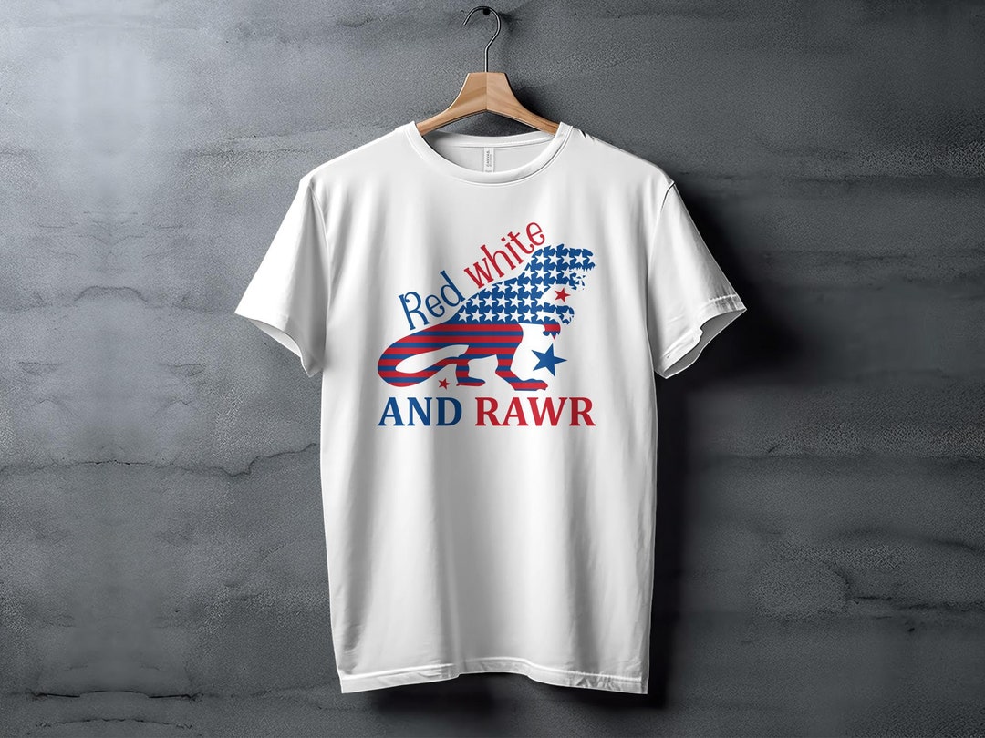 Buy American Patriotic Dinosaur T-shirt, Red White and RAWR, 4th of ...
