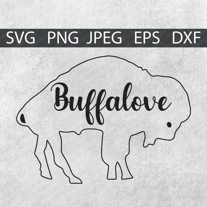 Buffalove SVG / Esquema / Silueta / Descarga digital / Buffalo - Etsy ...