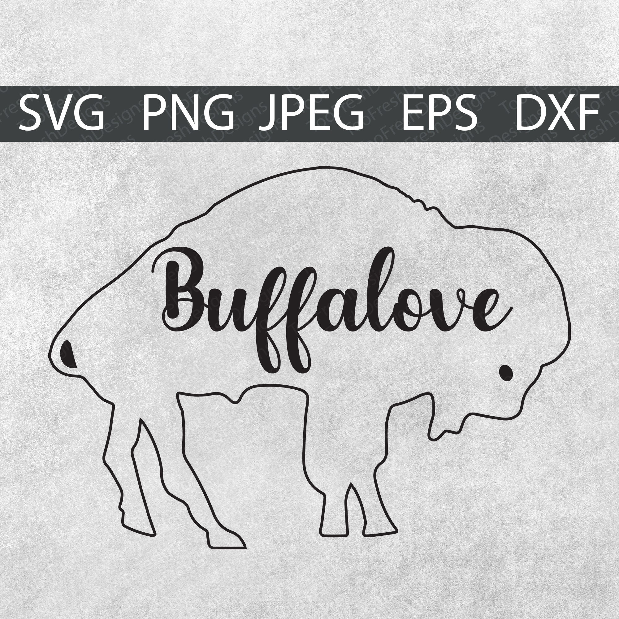 Buffalove SVG / Esquema / Silueta / Descarga digital / Buffalo - Etsy ...