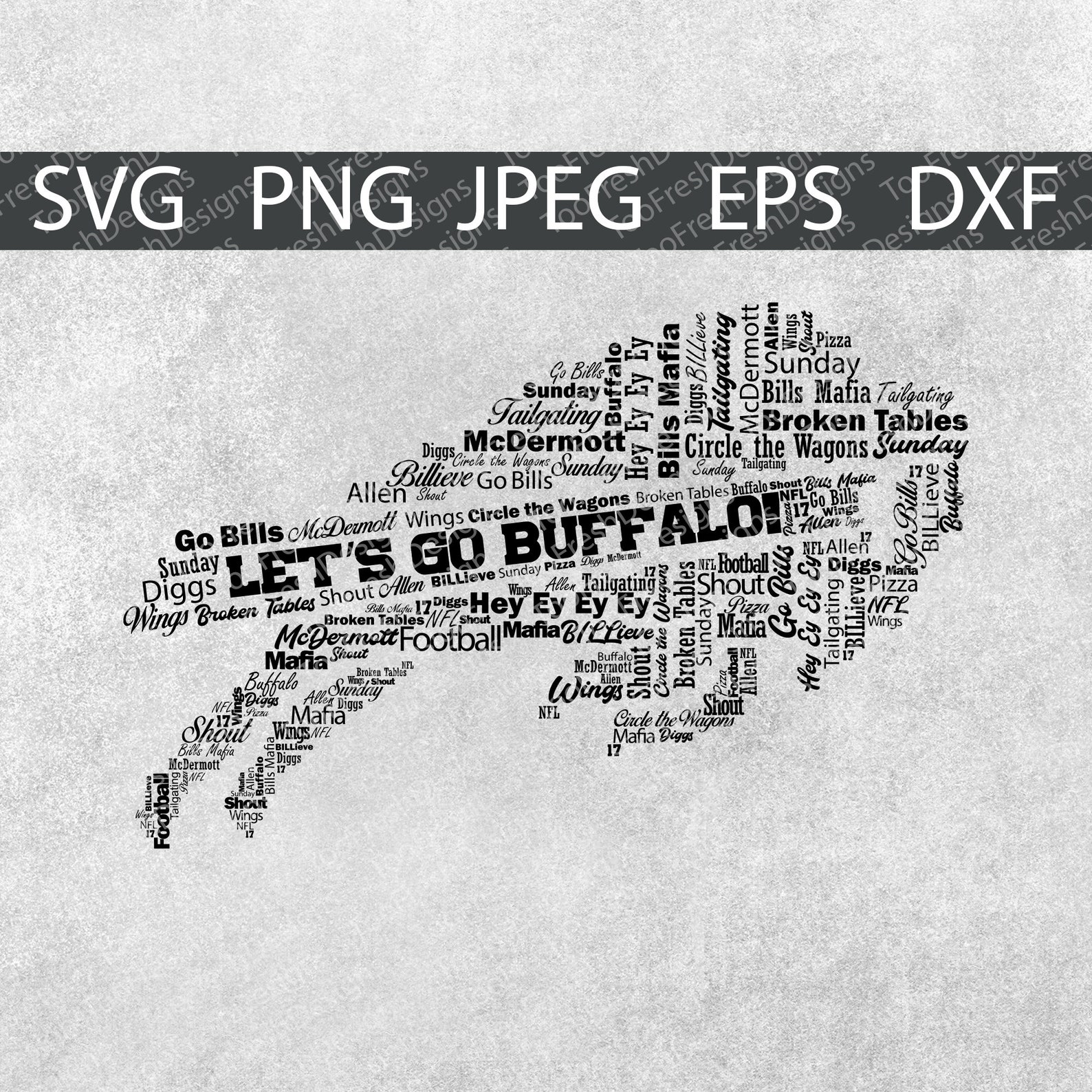 Let's Go Buffalo Word Cloud Digital Download Vector - Etsy