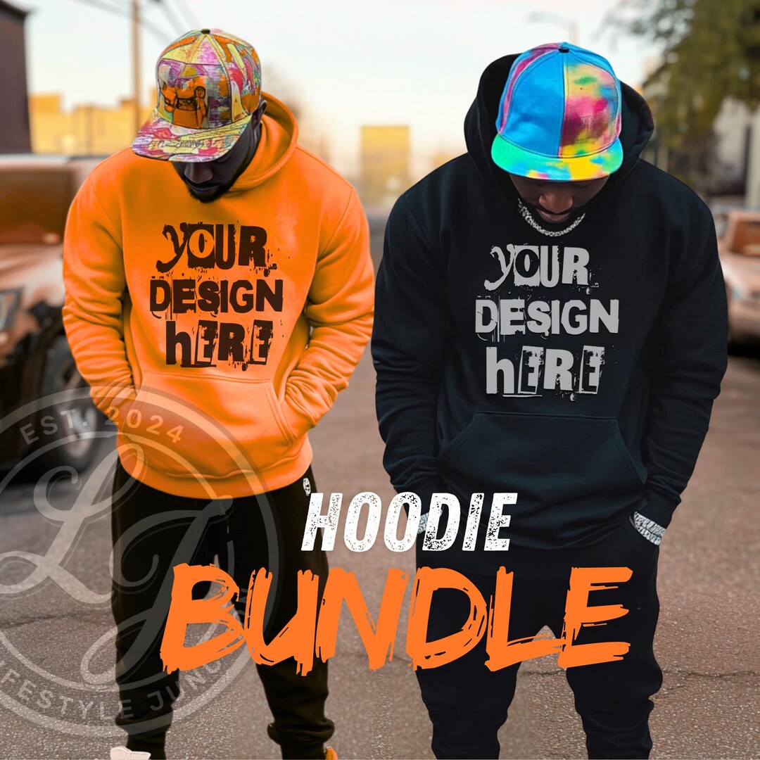Gildan 18500 Hoodie Mockup Bundle Male Hoodie Bundle Streetwear Mockup ...
