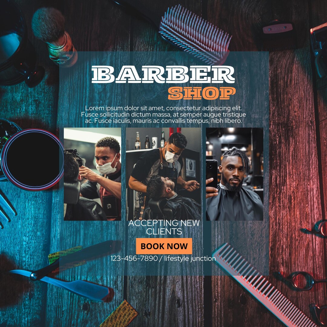 Barbershop Flyer Template: Salon & Stylist Promotion (canva Editable ...