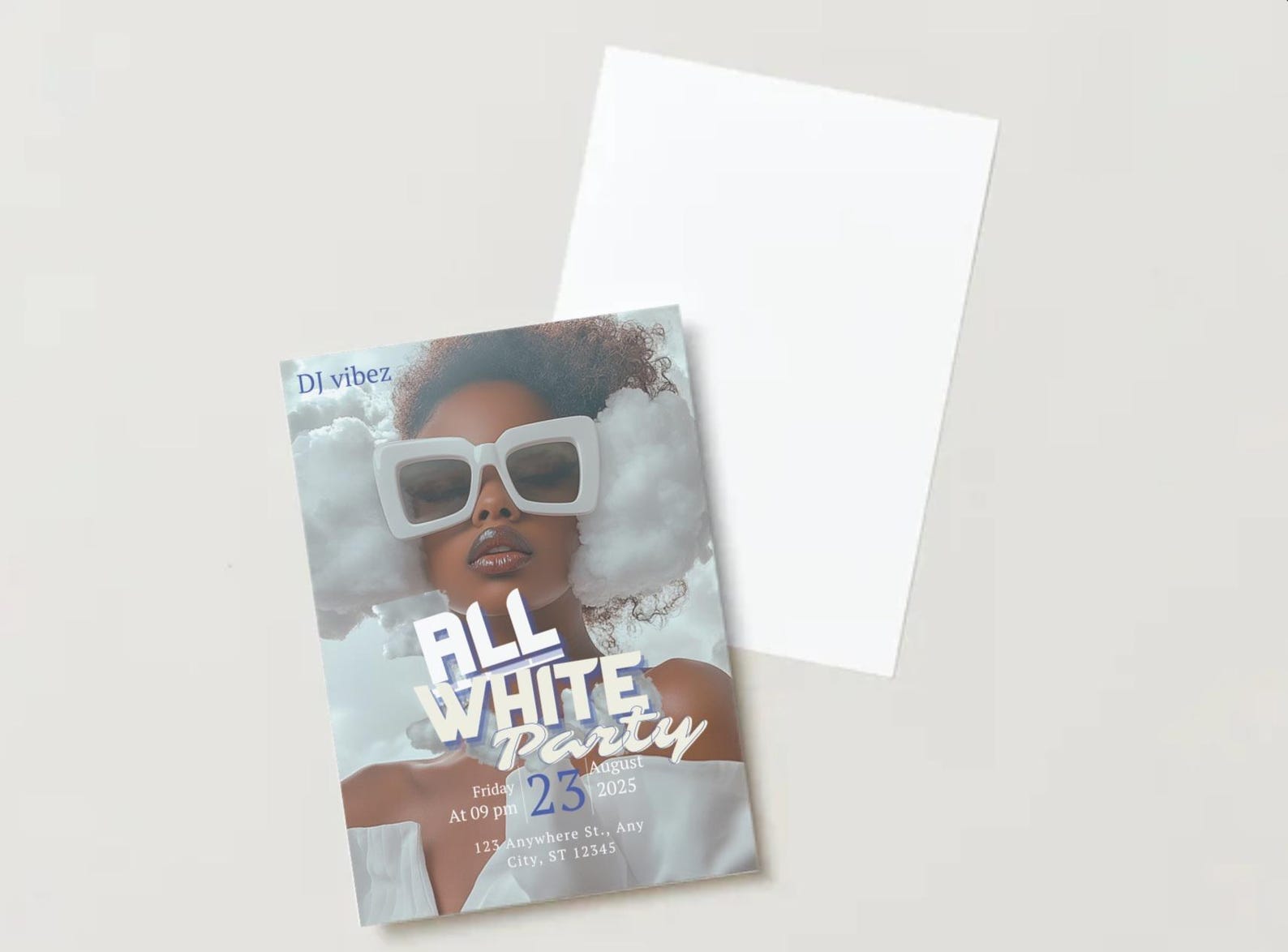 All White Party Flyer: Customizable Canva Template - Etsy