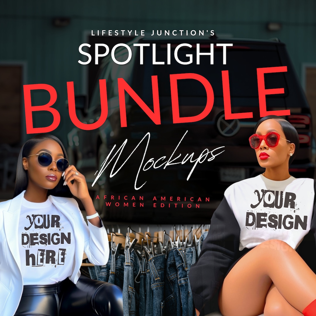 Black Women Mockup Bundle: Stylish Outfit Fashion Statements - Etsy