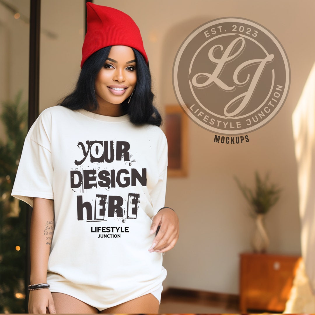 Black Model Mockup Black Bella Canvas 3001 Mockup Stylish Mockup Black ...