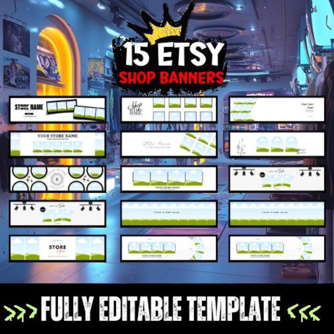 Esty Shop Banner Covers Editable Canva Templates Customizable Banner ...