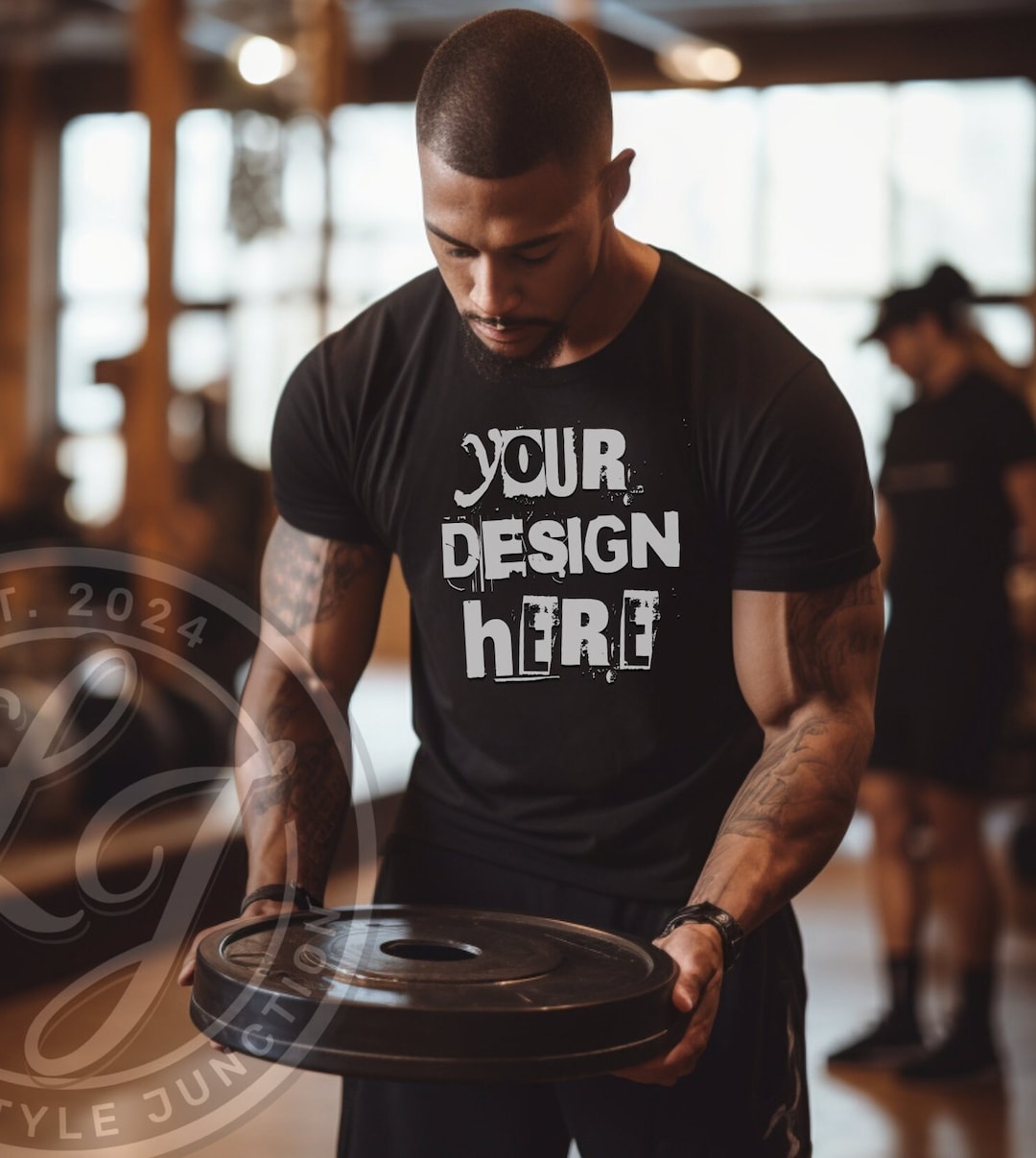 Gym Mockup Black Tshirt Mockup Male Model Mockup Black Model Mockup ...