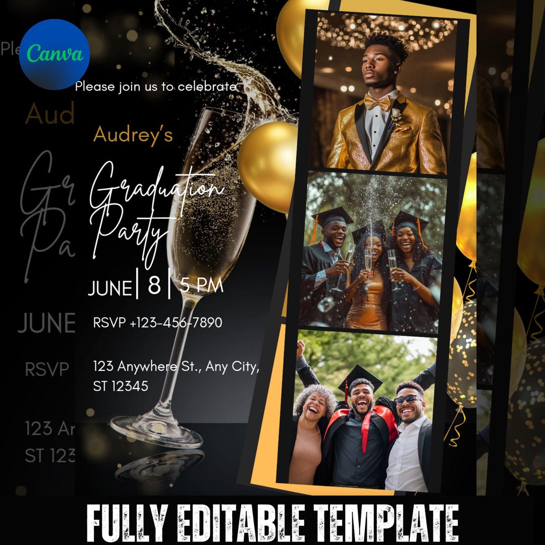 Editable Graduation Party Invitation Flyer | Class of 2025 Template ...