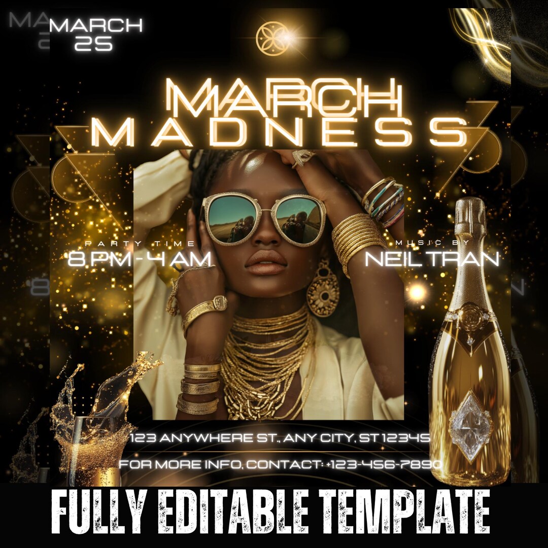 March Madness Party Invitation Flyer Club Flyer Party Invite Flyer ...