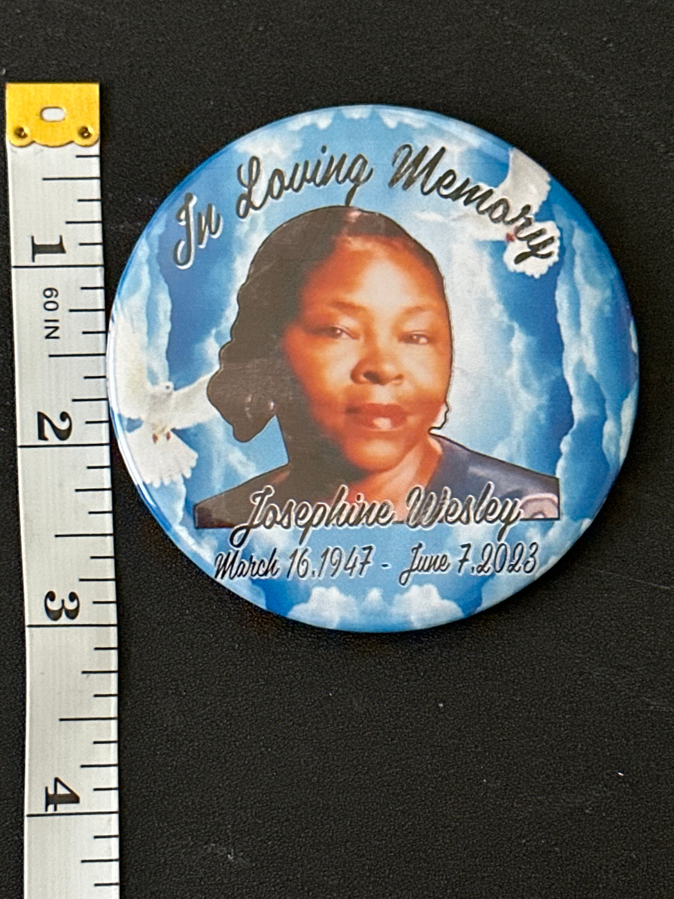 In Loving Memory of Rest in Peace 3 Inch Pin Back Buttons, Photo and ...