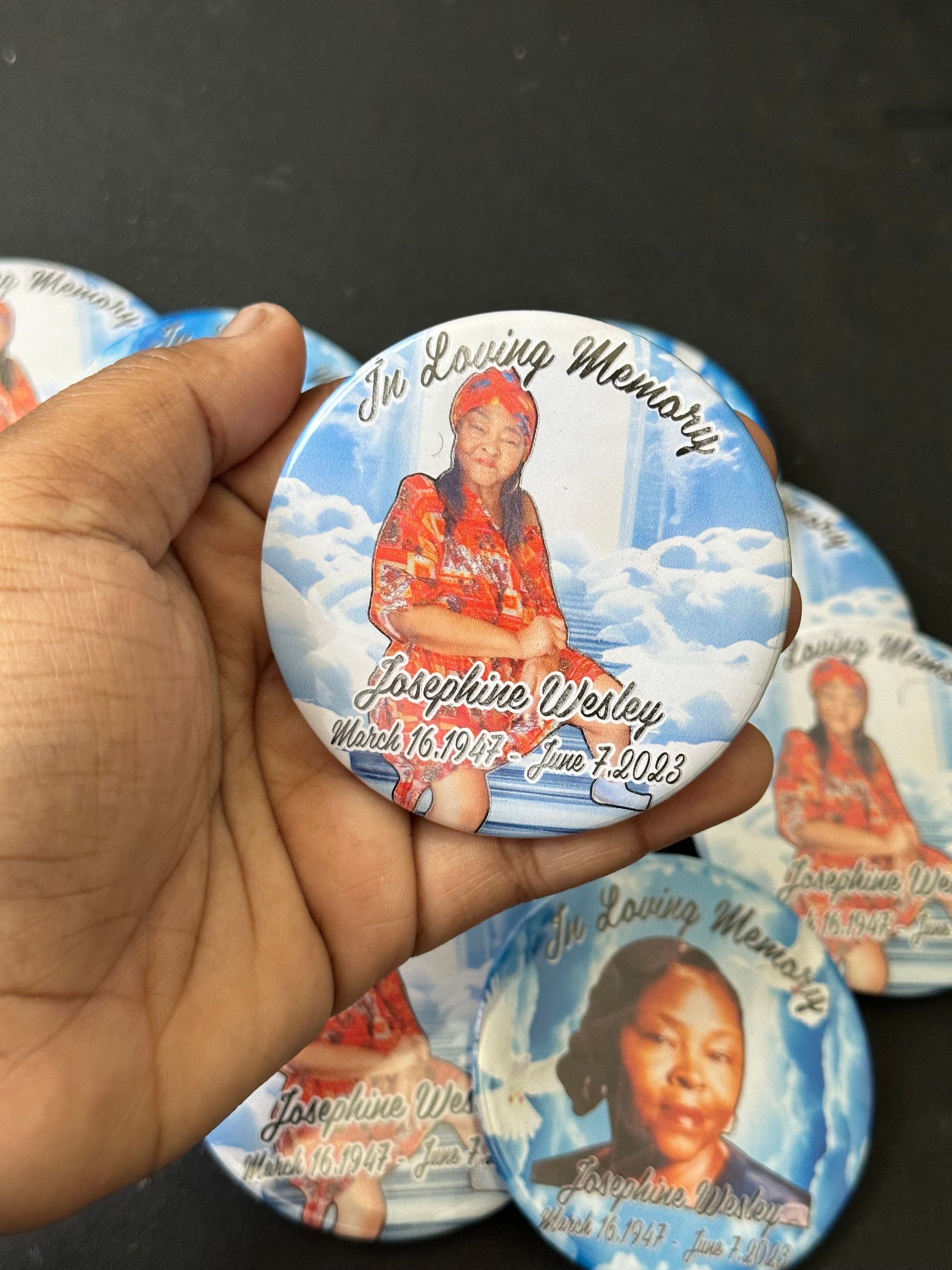 In Loving Memory of Rest in Peace 3 Inch Pin Back Buttons, Photo and ...