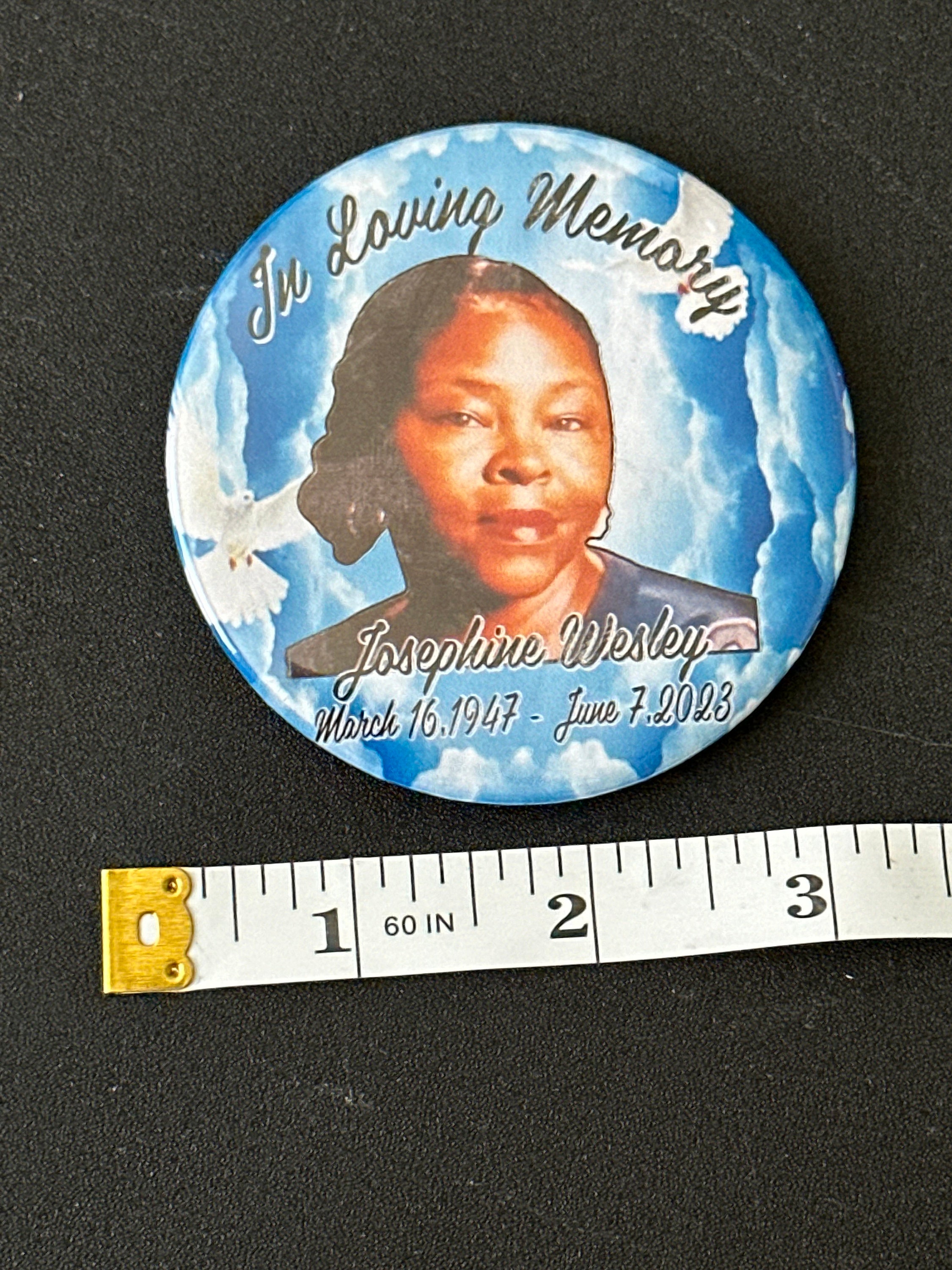 In Loving Memory of Rest in Peace 3 Inch Pin Back Buttons, Photo and ...