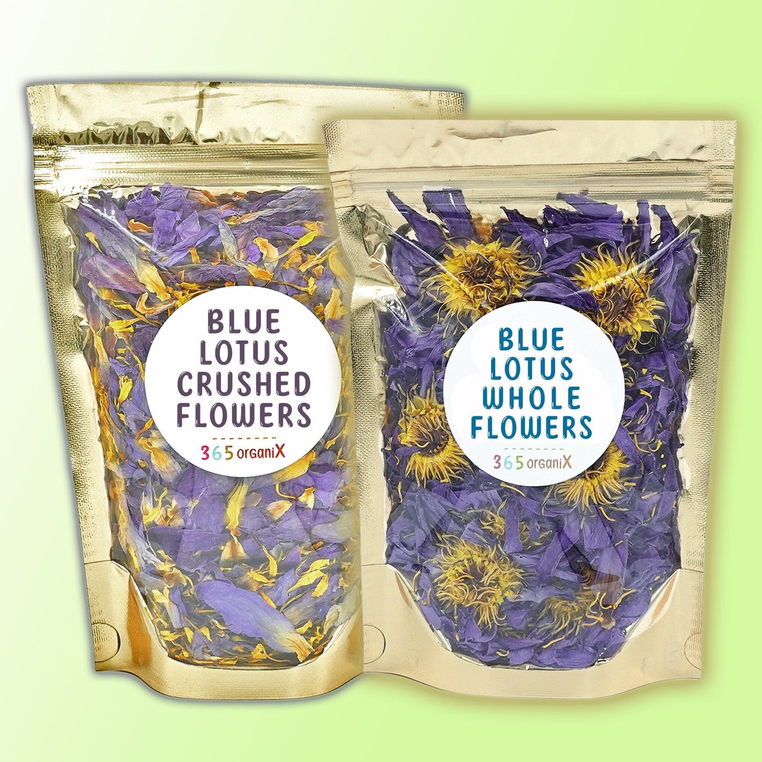 Organic Blue Lotus Flower Bundle: Crushed & Whole Flowers (2 X 1oz) - Etsy