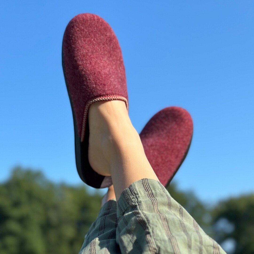 WUZZA Recycled Felt Slippers: Eco-friendly Indoor/outdoor Comfort - Etsy