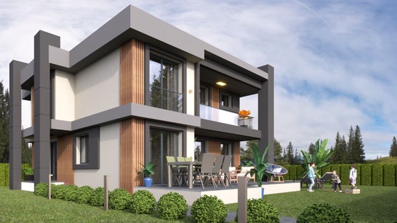 3D Villa Exterior Design Facade Design Customized Exterior - Etsy