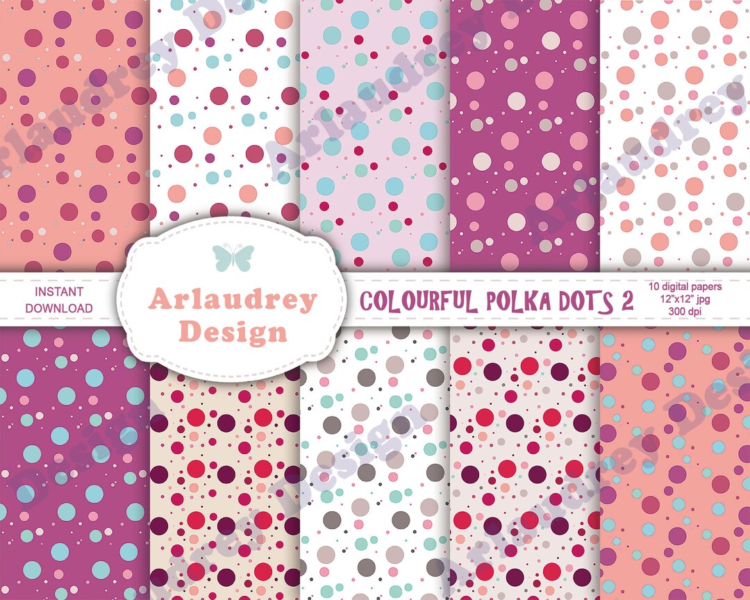 Polka Dot, Big Polka Dot, Pastel Polka Dot Background, Printable Polka ...