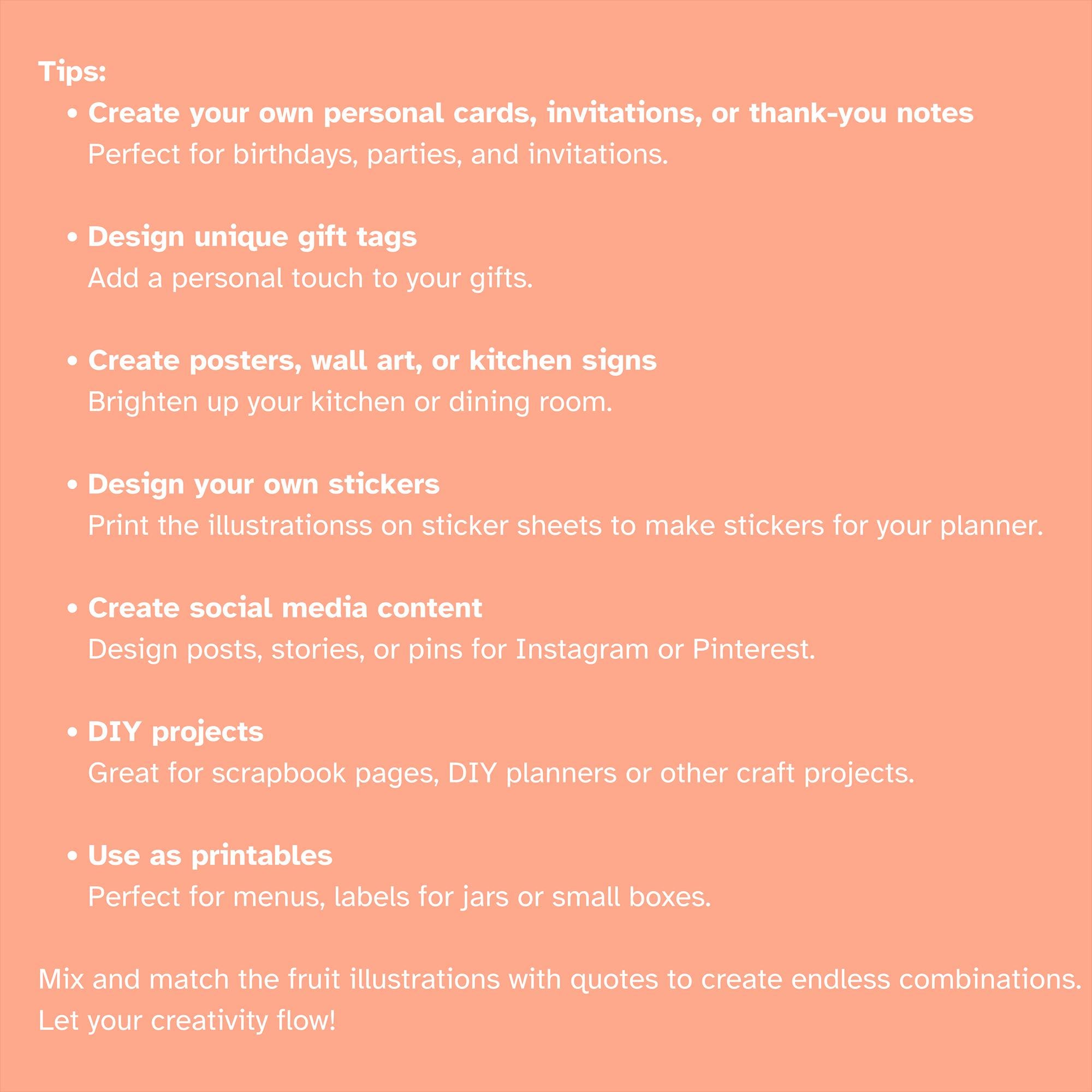 Clipart Fruit PNG, Fruit Prints, Fruit Clipart, Summer Clipart, PNG ...