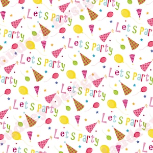 Happy Birthday Digital Paper, Birthday Patterns, Birthday Party Digital ...