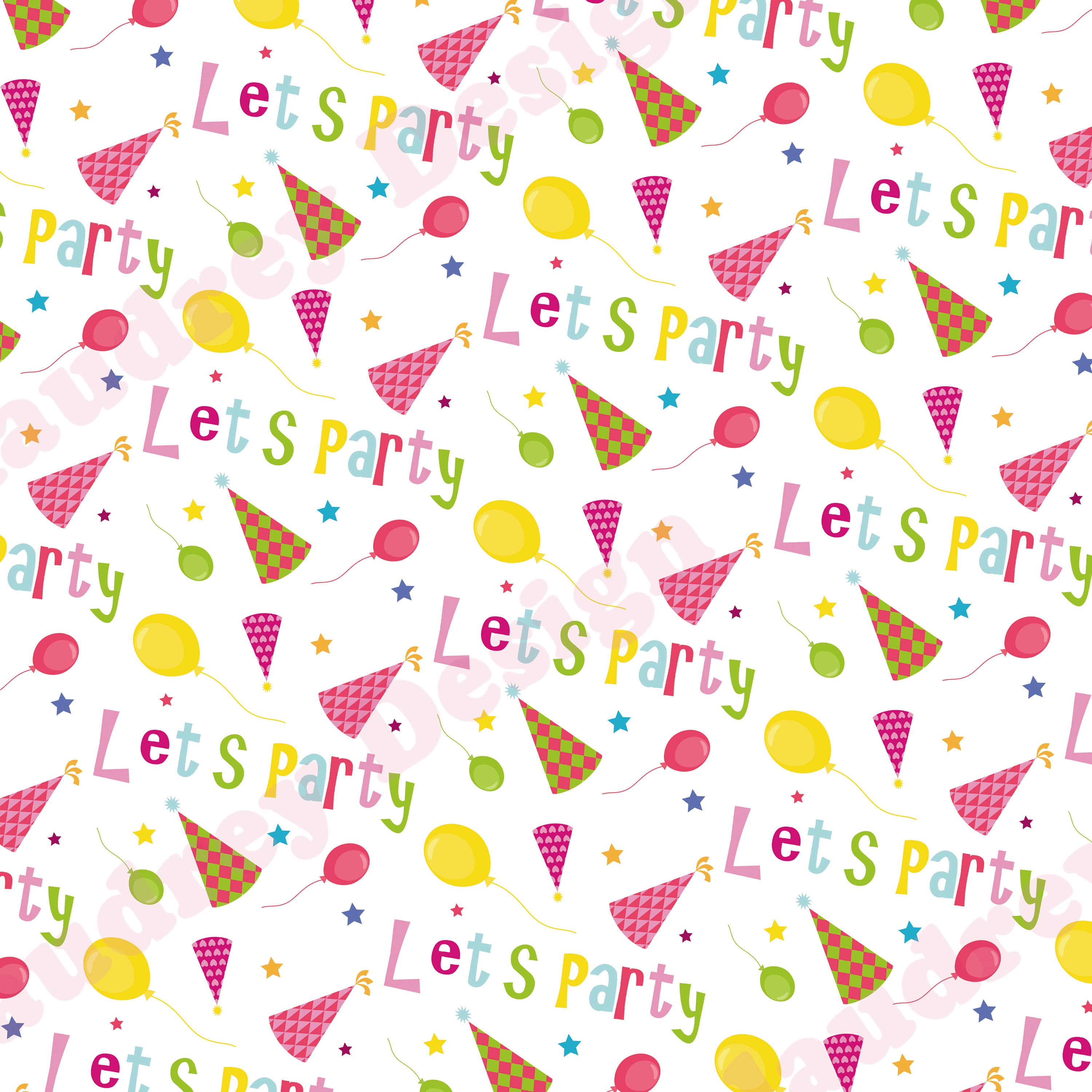 Happy Birthday Digital Paper, Birthday Patterns, Birthday Party Digital ...