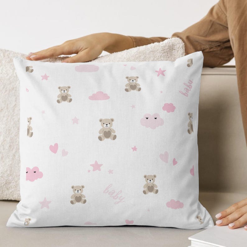 Pink Baby Digital Papers, Cute Baby Seamless Pattern Set, Pink Baby ...