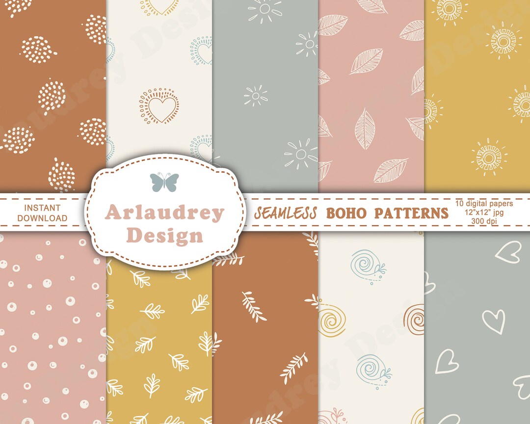 Boho Pattern, Boho Background, Digital Paper, Seamless Pattern ...