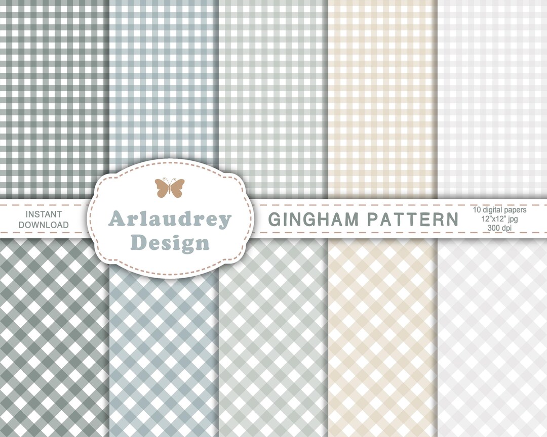 Gingham Pattern Seamless Digital Paper, Scrapbook Pages, Gingham Print ...