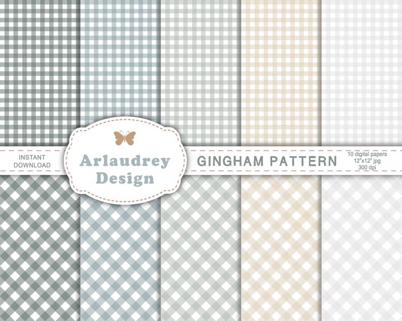 Gingham Pattern Seamless Digital Paper, Scrapbook Pages, Gingham Print ...