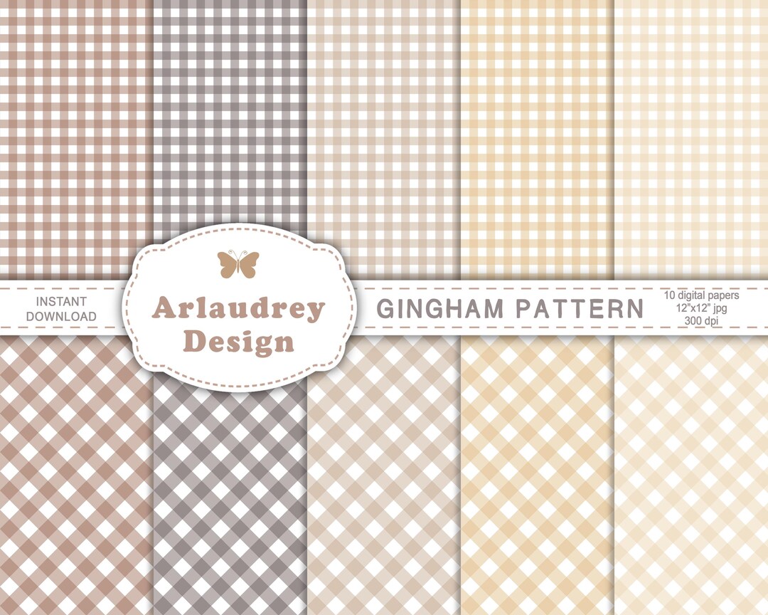 Gingham Pattern Seamless Digital Paper, Scrapbook Pages, Gingham Print ...