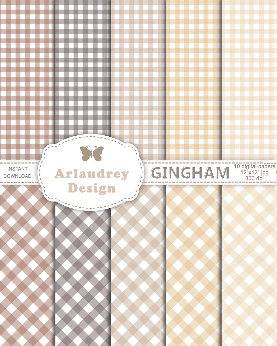 Gingham Pattern Seamless Digital Paper, Scrapbook Pages, Gingham Print ...