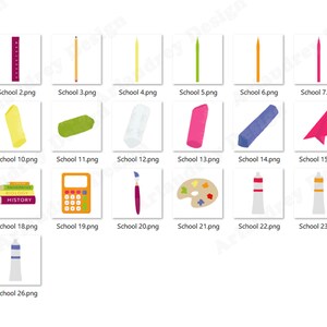 School Clipart Set, School Supplies Clipart Set, PNG File, Crayons ...