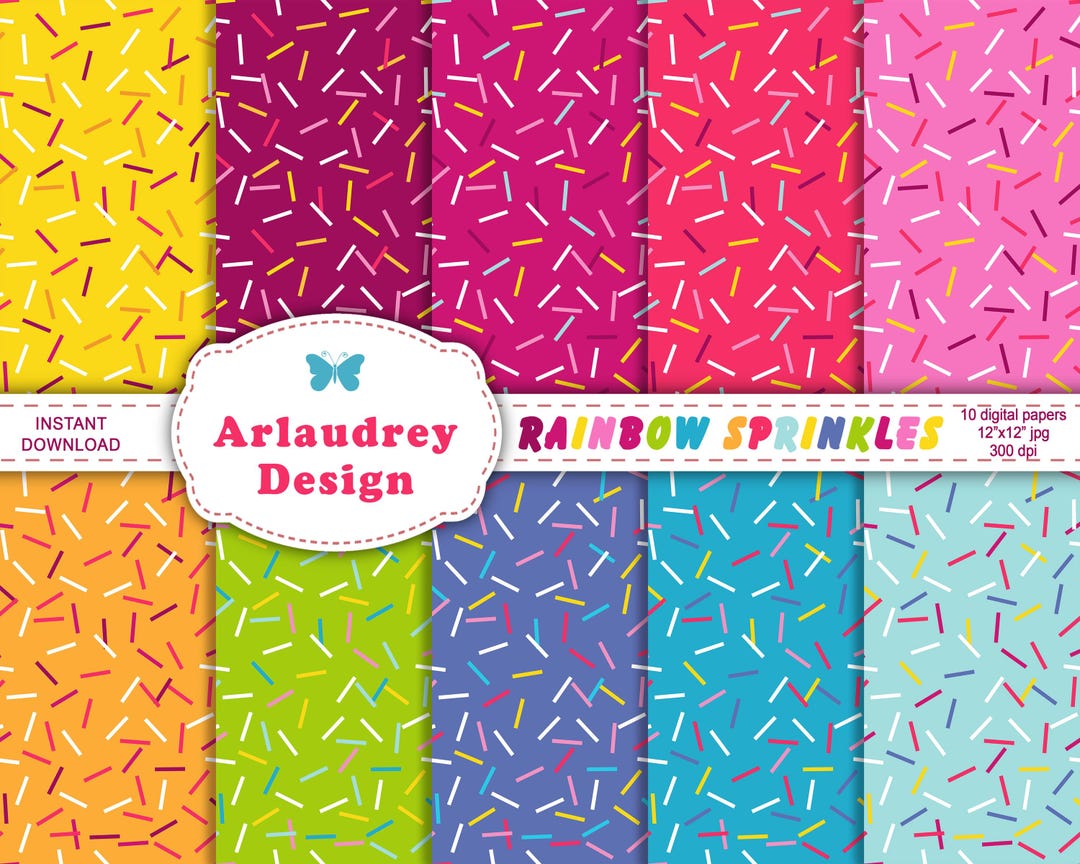 Sprinkles Digital Paper, Scrapbook Papers, Sprinkle Pattern, Instant ...